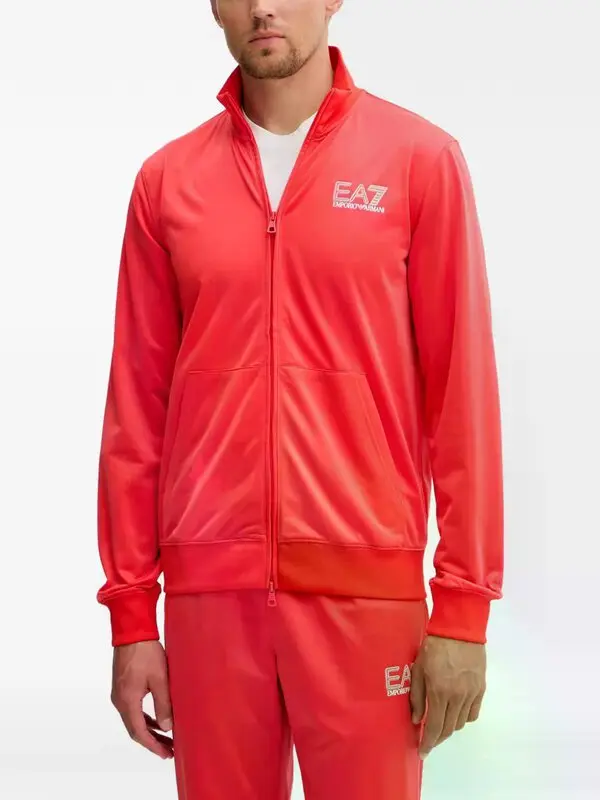 EA7 Logo-print Zip-up Sweater