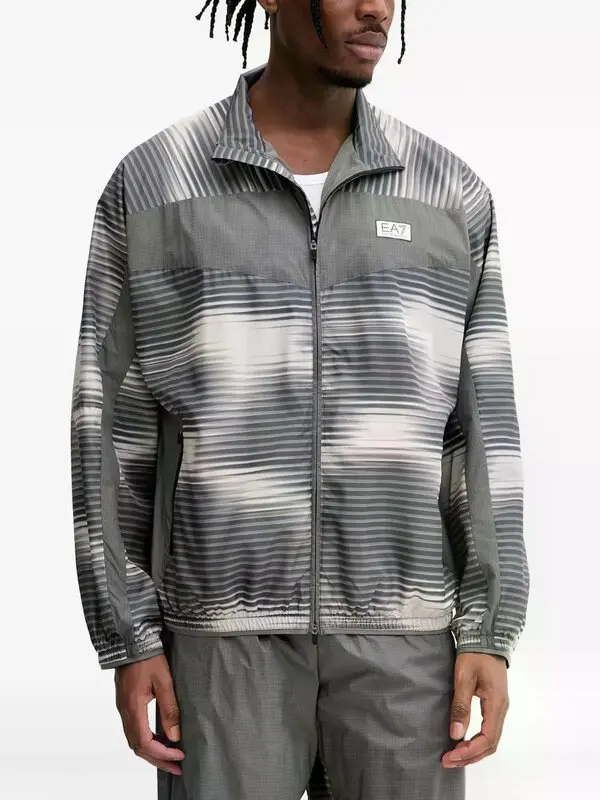 EA7 Gradient Print Panelled Jacket - Grey