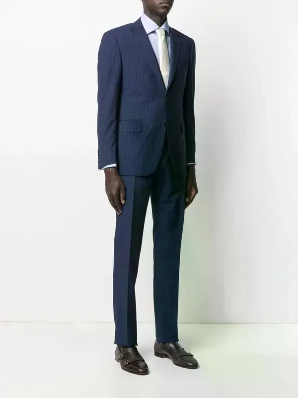Canali Pinstriped Single-breasted Suit - Blue