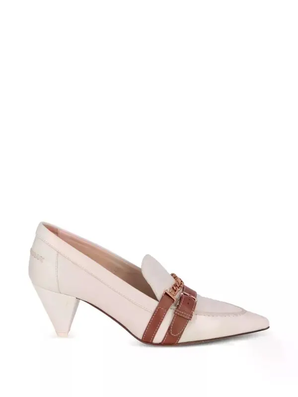 TOD'S Leather Heeled Loafers - Neutrals