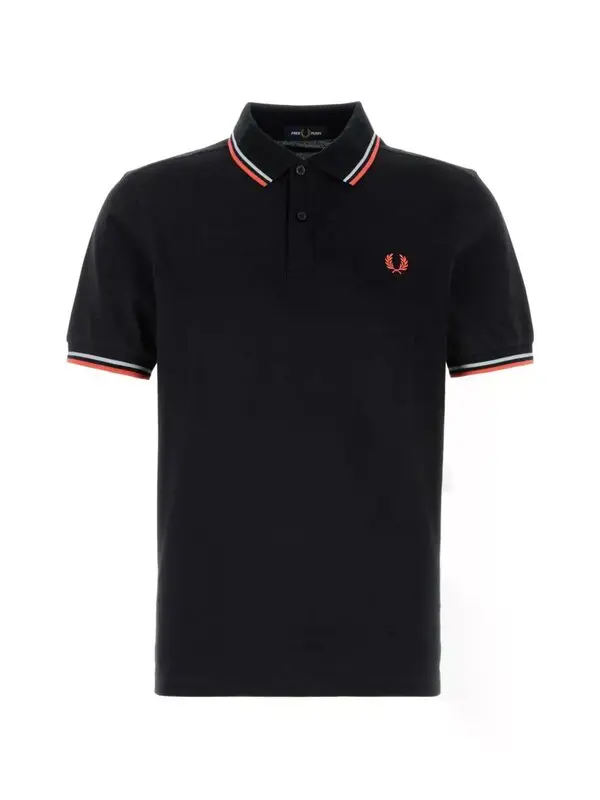 Fred Perry Twin-tipped Piqué Polo Shirt - Black