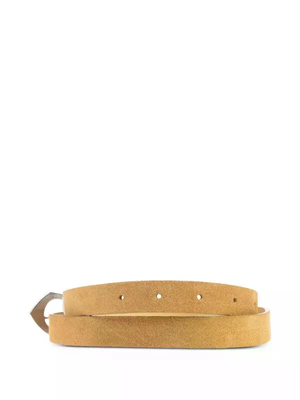 IRO PARIS Suede Belt With Silver-tone Buckle - Neutrals
