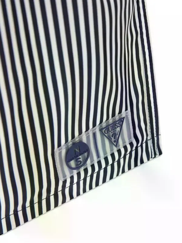 Guess Vertical Stripe Drawstring Swim Shorts