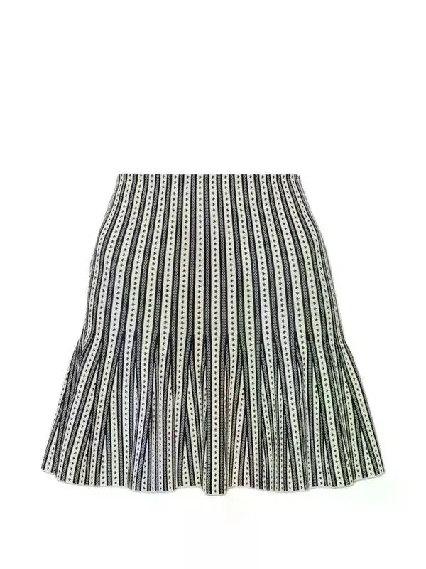 Alexander McQueen Striped Pleated Mini Skirt