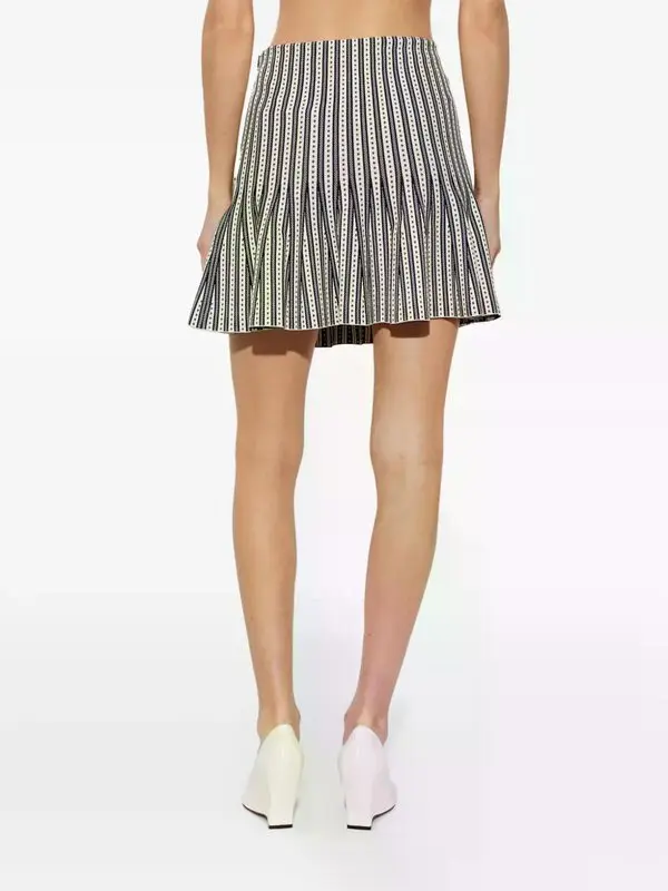 Alexander McQueen Striped Pleated Mini Skirt