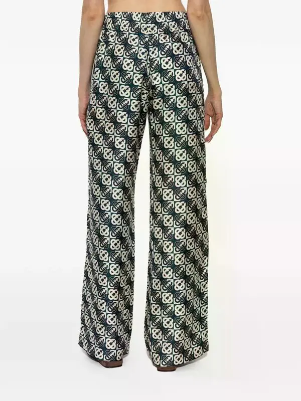 Casablanca Monogram Silk Trousers