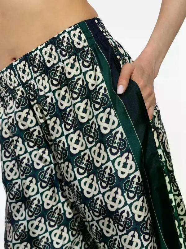 Casablanca Monogram Silk Trousers