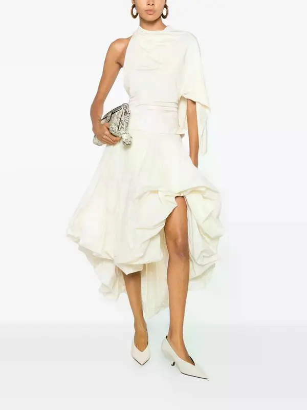 Magda Butrym Asymmetric Draped Midi Skirt