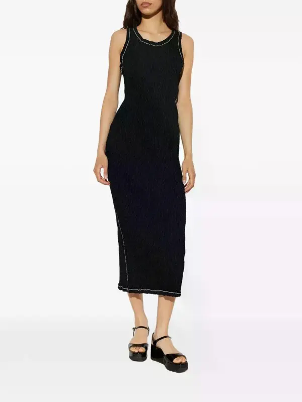Issey Miyake Wavelet Ensemble Midi Dress
