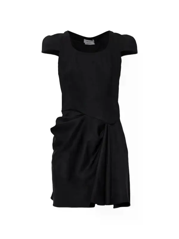 Alexander McQueen Draped Wool Mini Dress