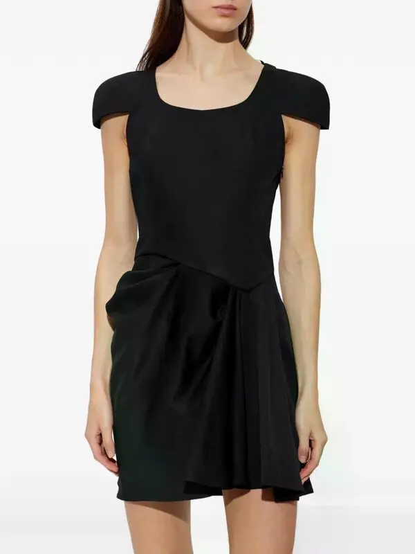 Alexander McQueen Draped Wool Mini Dress
