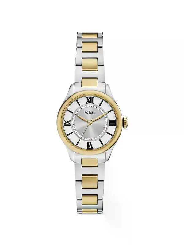 Fossil Gilmore 28mm Watch With Roman Numeral Indices - Silver