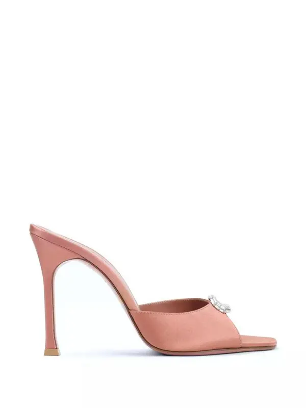 Amina Muaddi Mini Camelia Slipper Sandals - Pink