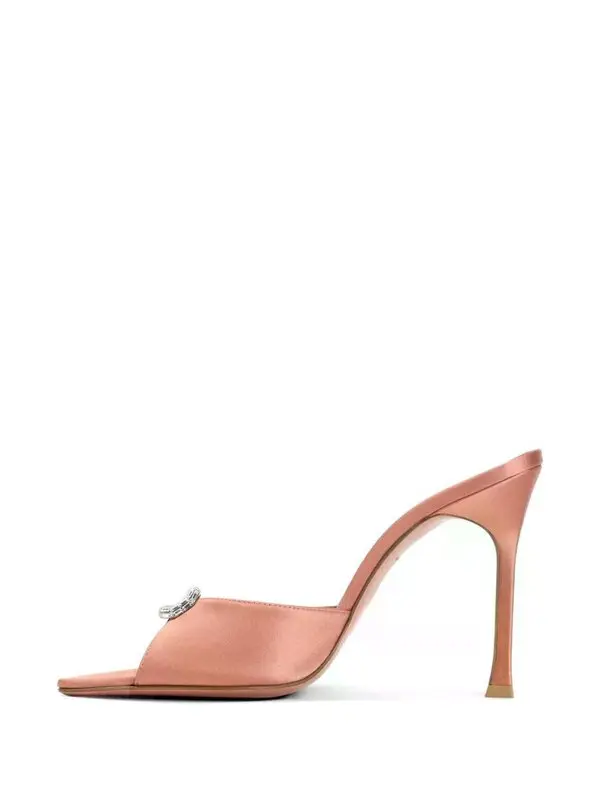 Amina Muaddi Mini Camelia Slipper Sandals - Pink