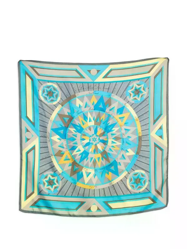 Hermès 2012 La Rose Des Vents Silk Scarf - Blue