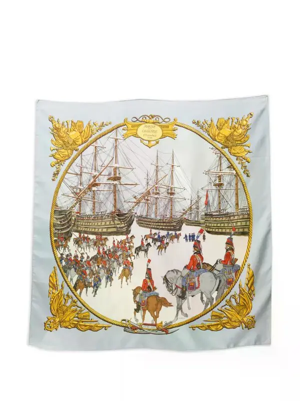 Hermès 1966 Marine Et Cavalerie Silk Scarf - Neutrals