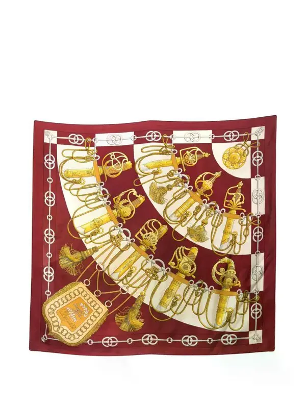 Hermès 1950s Cliquetis Silk Scarf - Red