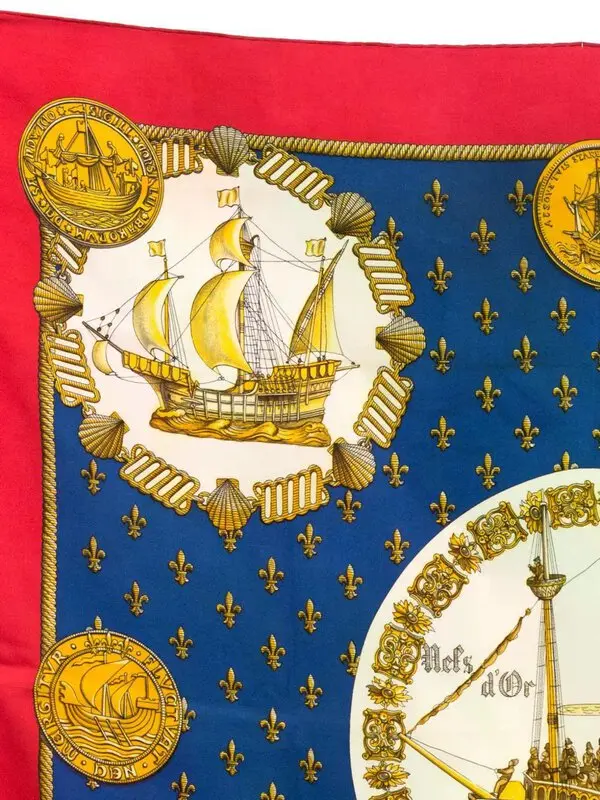 Hermès 1971 Nefs D'or Silk Scarf