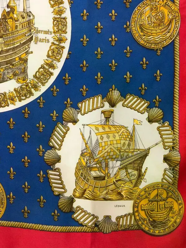 Hermès 1971 Nefs D'or Silk Scarf
