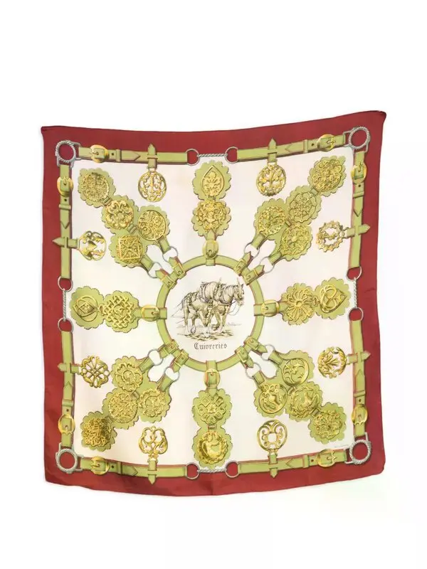 Hermès 1985 Cuivreries Silk Scarf - Neutrals
