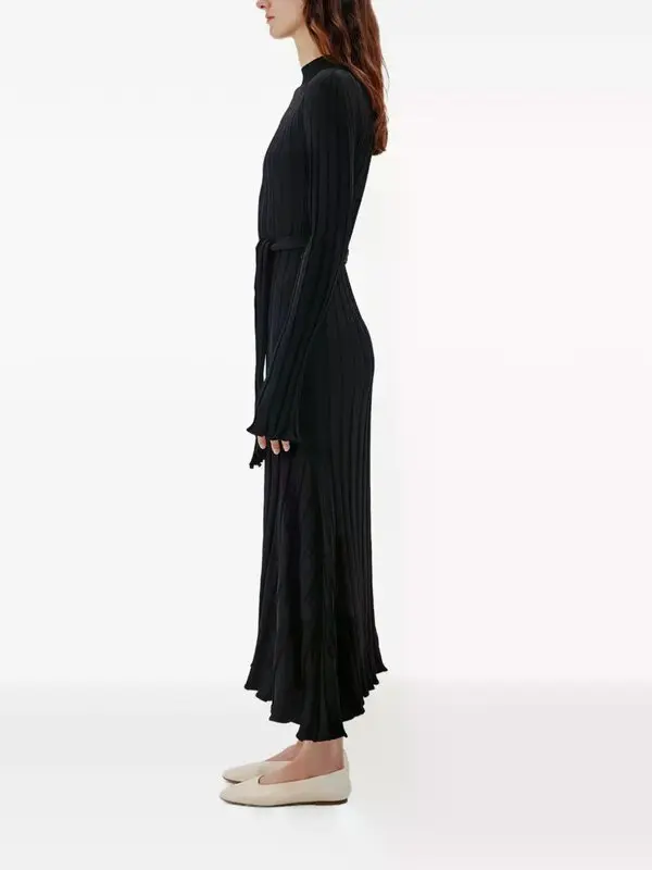 Another Tomorrow Long Ribbed-knit Flared Dress