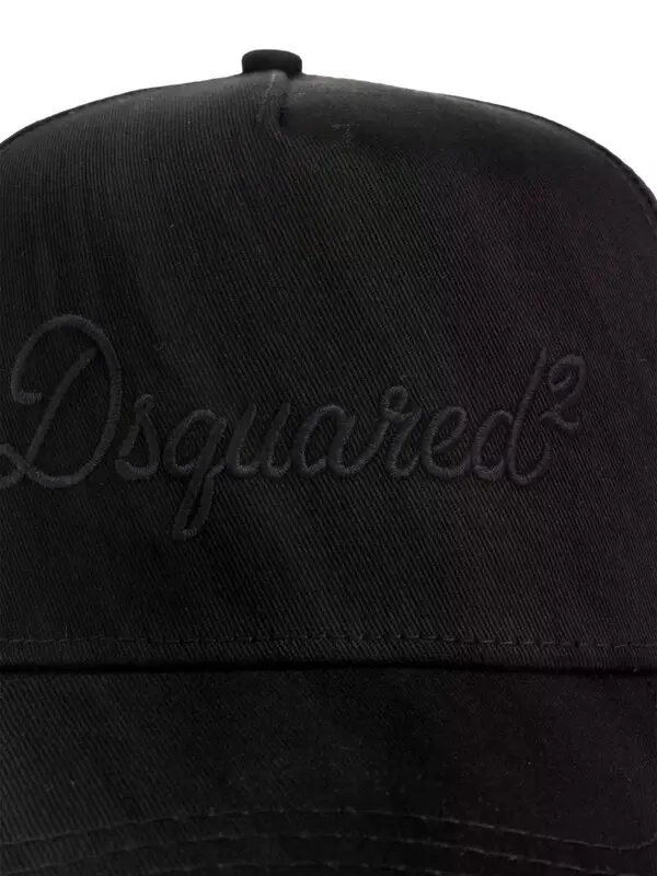 Dsquared2 Distressed Embroidered Baseball Cap - Black