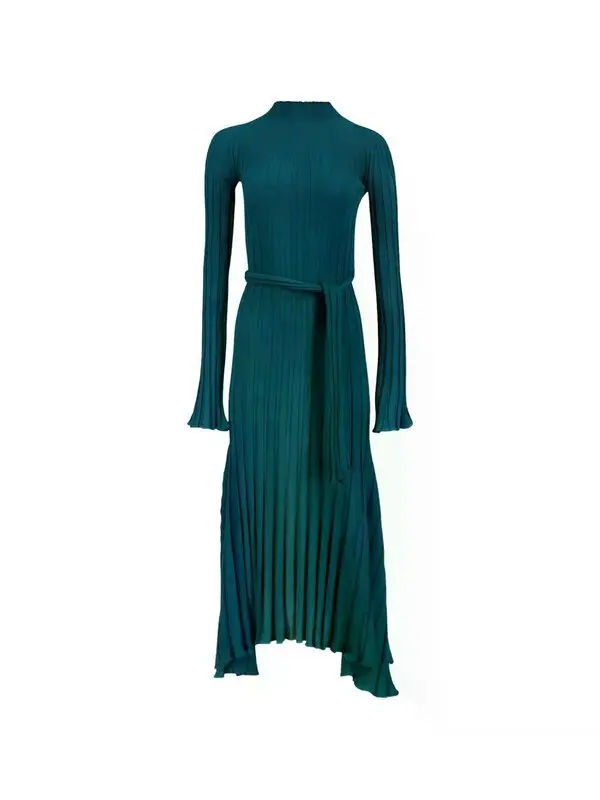 Another Tomorrow Ribbed-knit Flared Dress