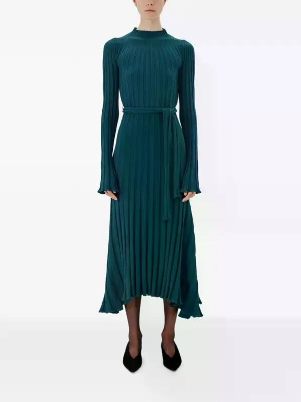 Another Tomorrow Ribbed-knit Flared Dress