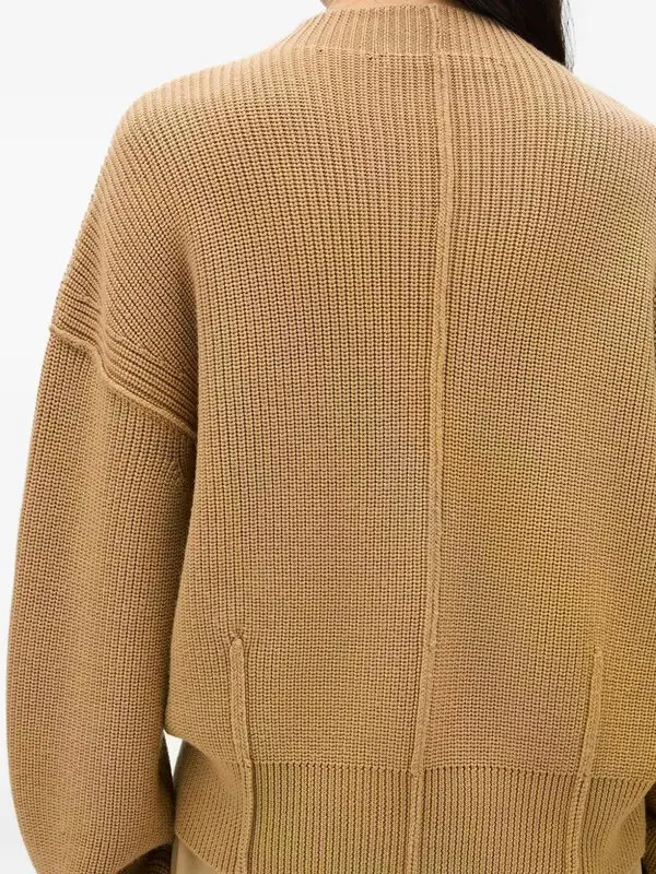 Another Tomorrow Ribbed Dropped-shoulder Sweater