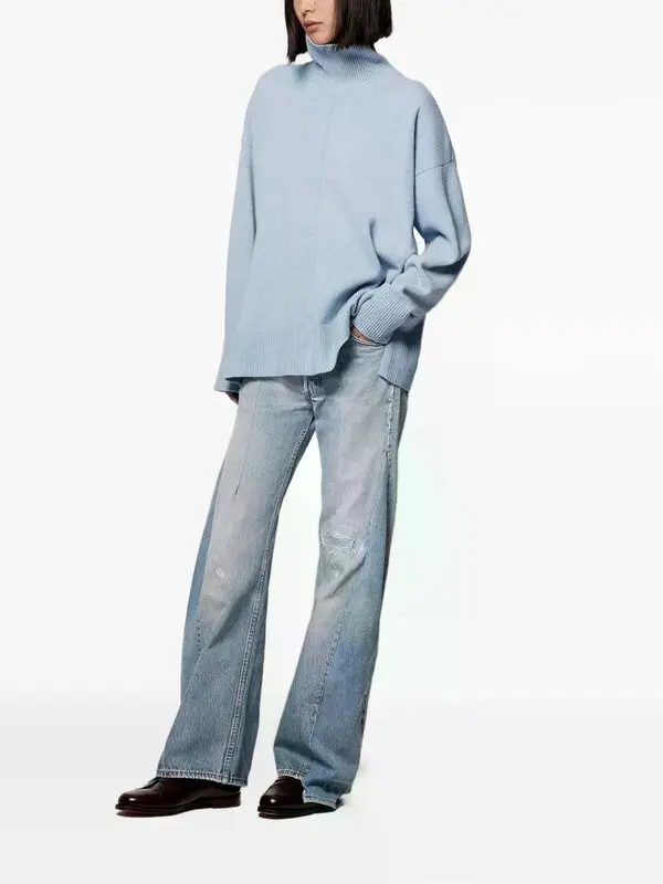 Another Tomorrow Seam-detail Cashmere Turtleneck Sweater