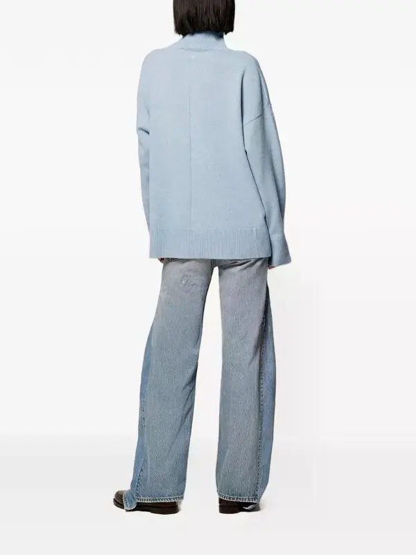 Another Tomorrow Seam-detail Cashmere Turtleneck Sweater