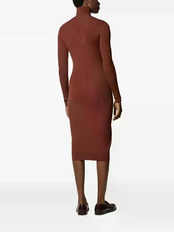 Another Tomorrow Ribbed Knit Turtleneck Dress