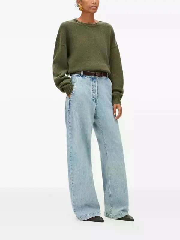 Another Tomorrow Darted Cashmere Sweater - Green