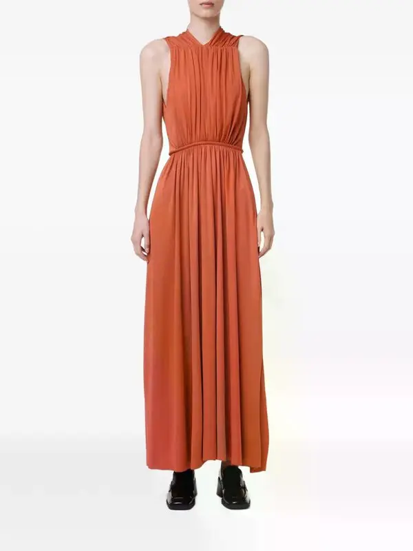 Another Tomorrow Shirred Cutout Dress