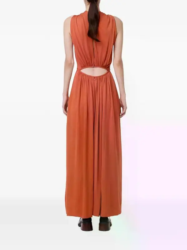 Another Tomorrow Shirred Cutout Dress