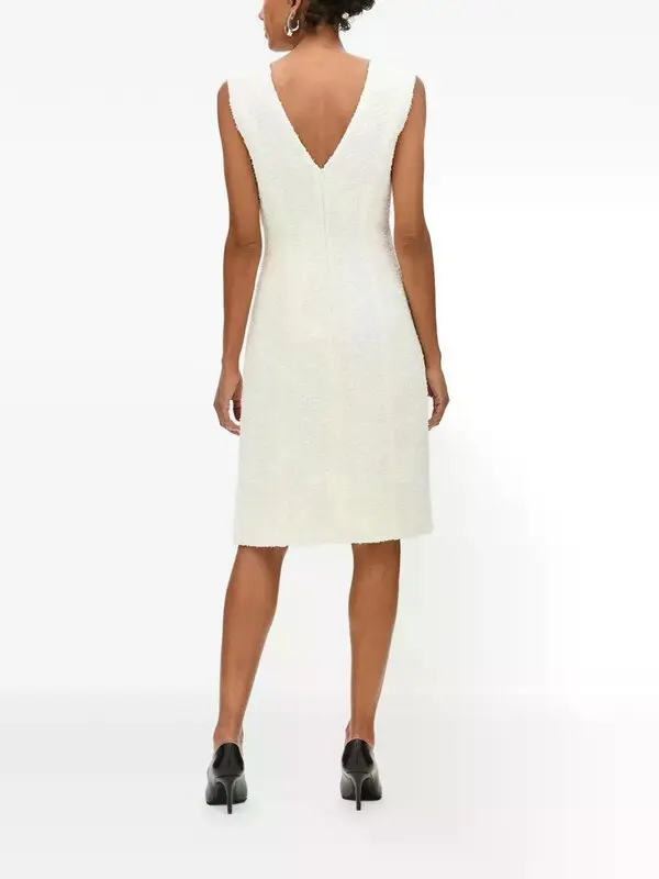 Another Tomorrow Sleeveless Tweed Dress