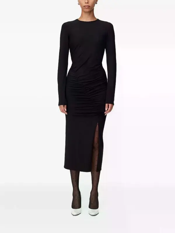 Another Tomorrow Ruched Long-sleeve Dress