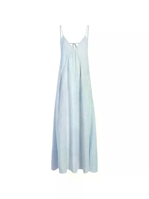 Another Tomorrow Striped Seamed Slip Dress