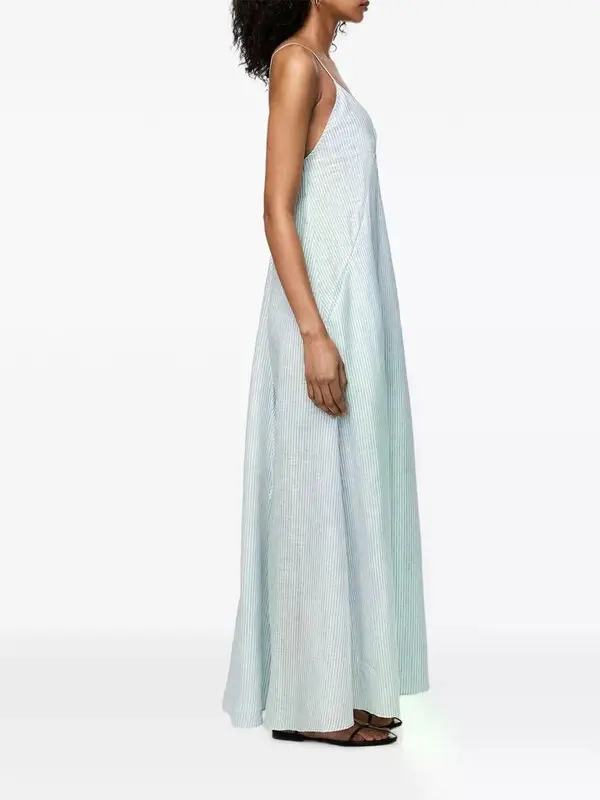 Another Tomorrow Striped Seamed Slip Dress