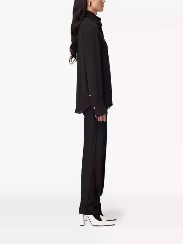 Another Tomorrow Detachable Bandana Blouse - Black