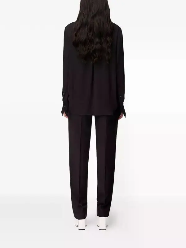 Another Tomorrow Detachable Bandana Blouse - Black