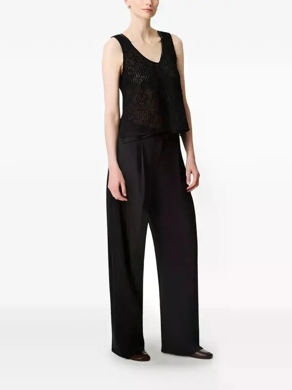 Another Tomorrow Embroidered Silk Organza Top