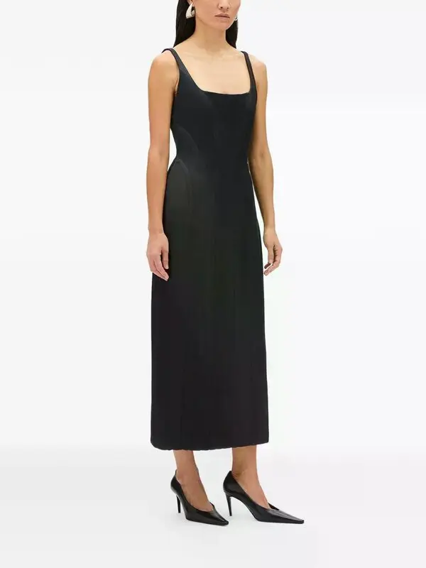 Another Tomorrow Contour Seamed Topstitched Dress