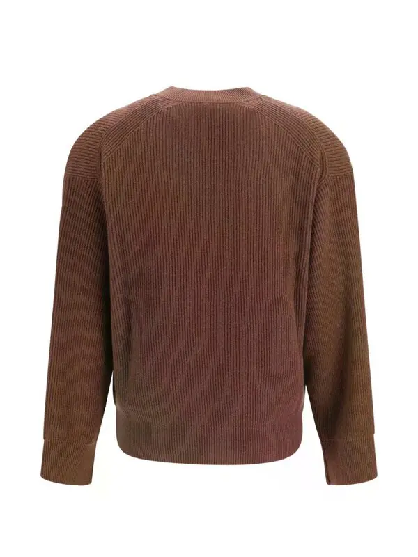 Brunello Cucinelli Ribbed Knit V-neck Sweater