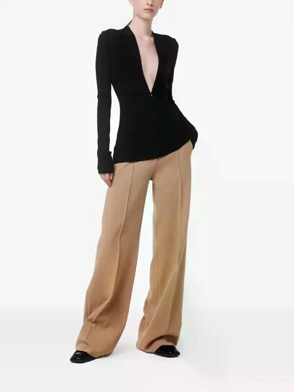 Another Tomorrow Long-sleeve Top With Front Zip