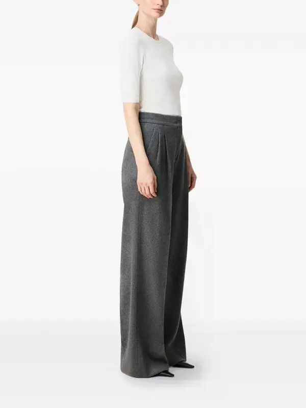 Another Tomorrow Pleated Wide-leg Trousers