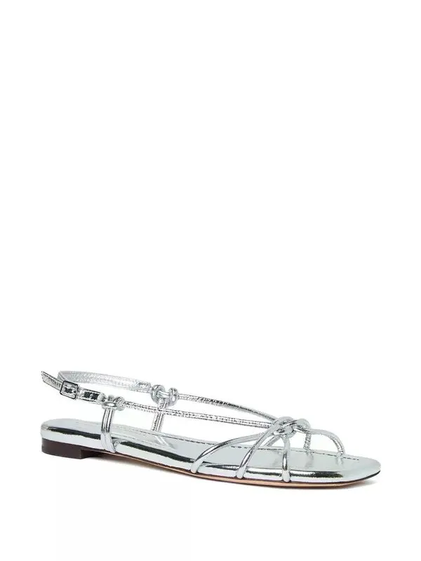LOEFFLER RANDALL Metallic Knot Sandals - Silver