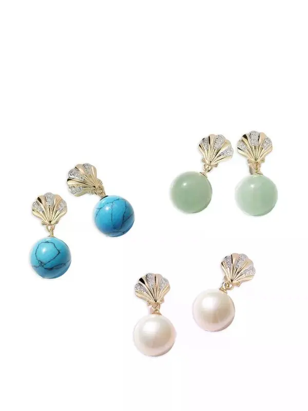 Mateo Petite Venus Pearl And Diamond Earrings