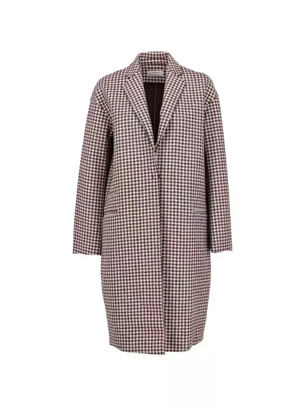 Vintage Houndstooth Single-breasted Coat