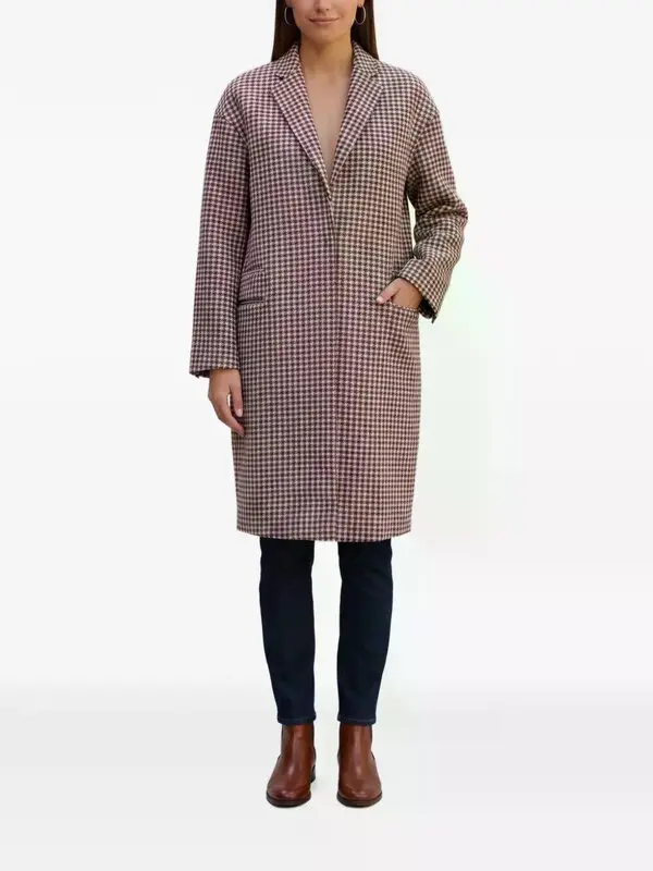 Vintage Houndstooth Single-breasted Coat